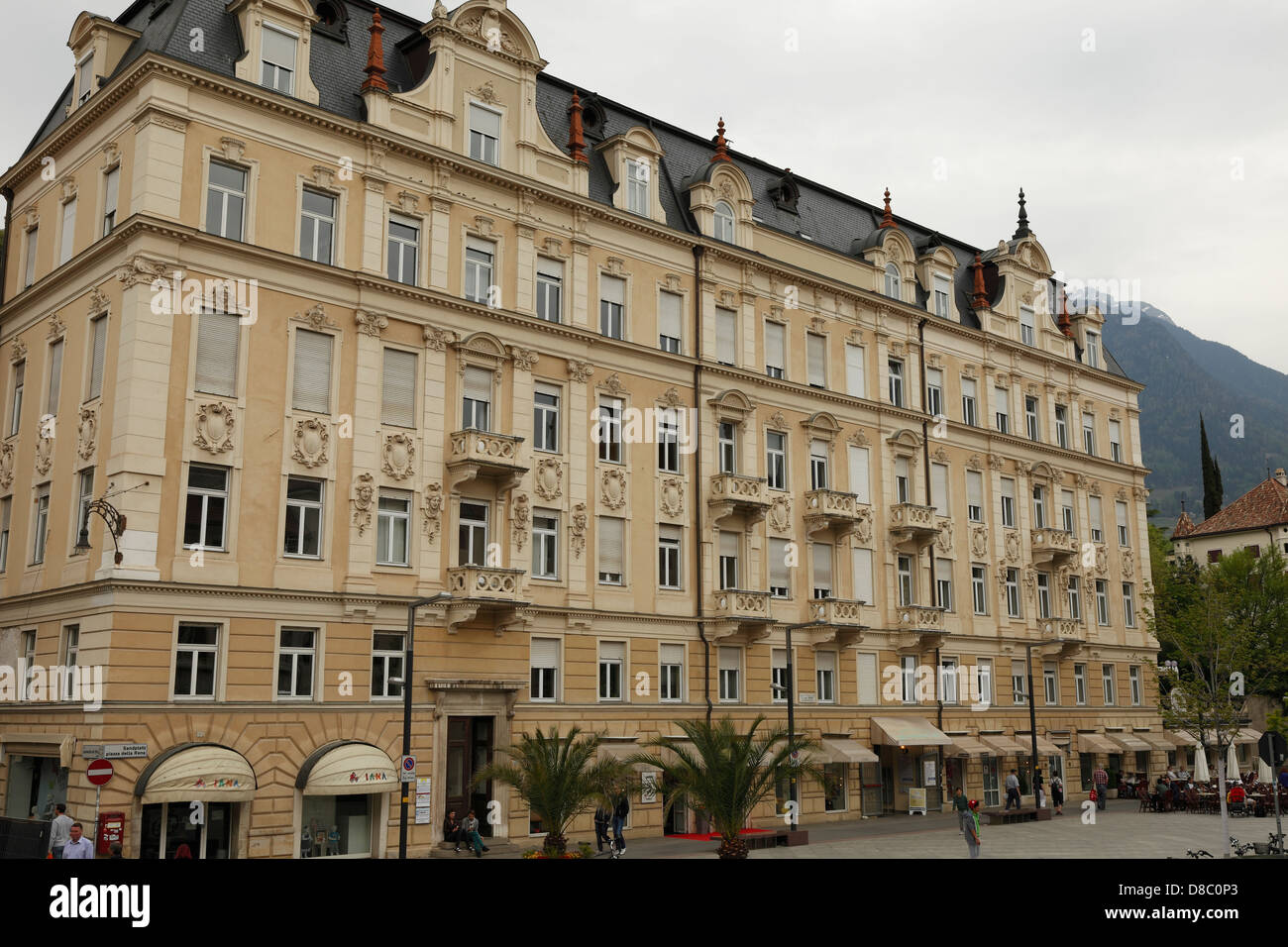 Ancient palace in Piazza della Rena, Merano, South Tyrol, Italy Stock ...