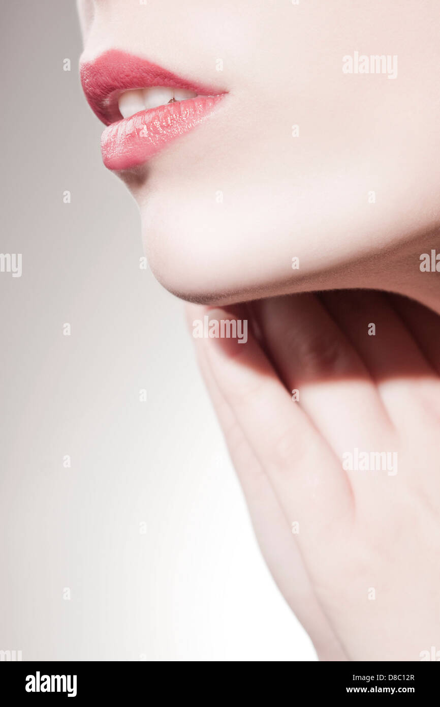 Lips of a young woman, close-up Stock Photo - Alamy