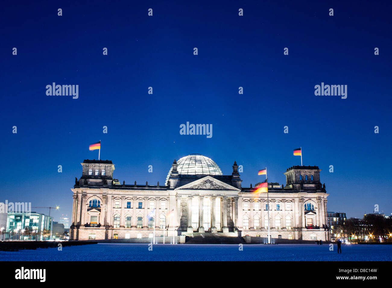 Reichstag night evening berlin germany german parliament people hi-res ...