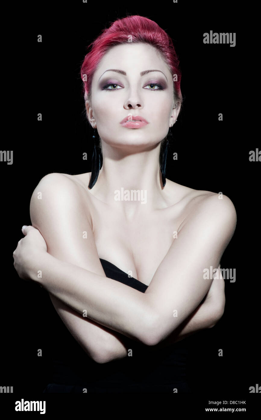 Attractive red-haired young woman Stock Photo - Alamy