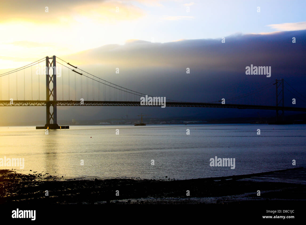 Forth Road Bridge at sunset Stock Photo - Alamy