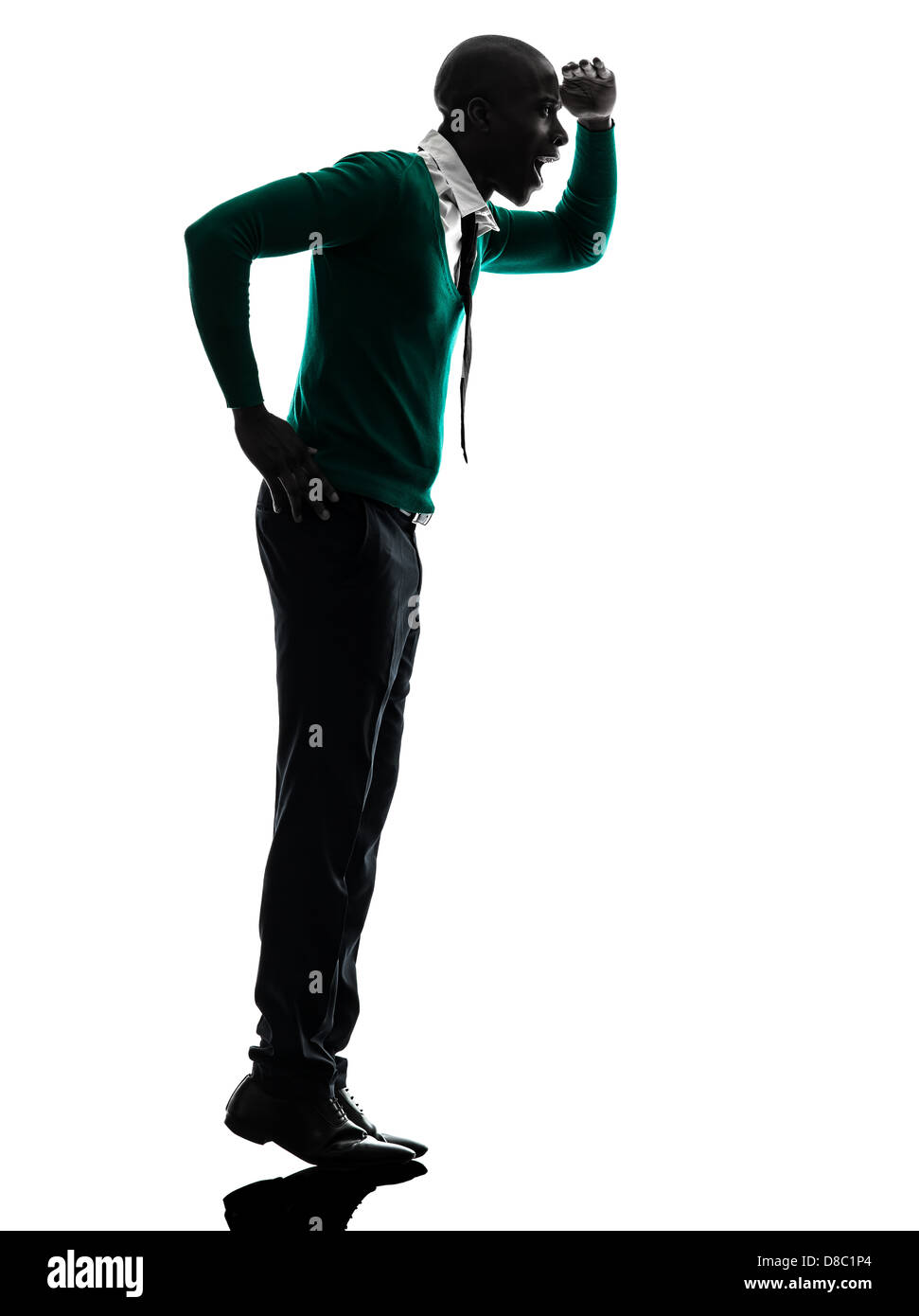 Silhouette Man Standing Profile
