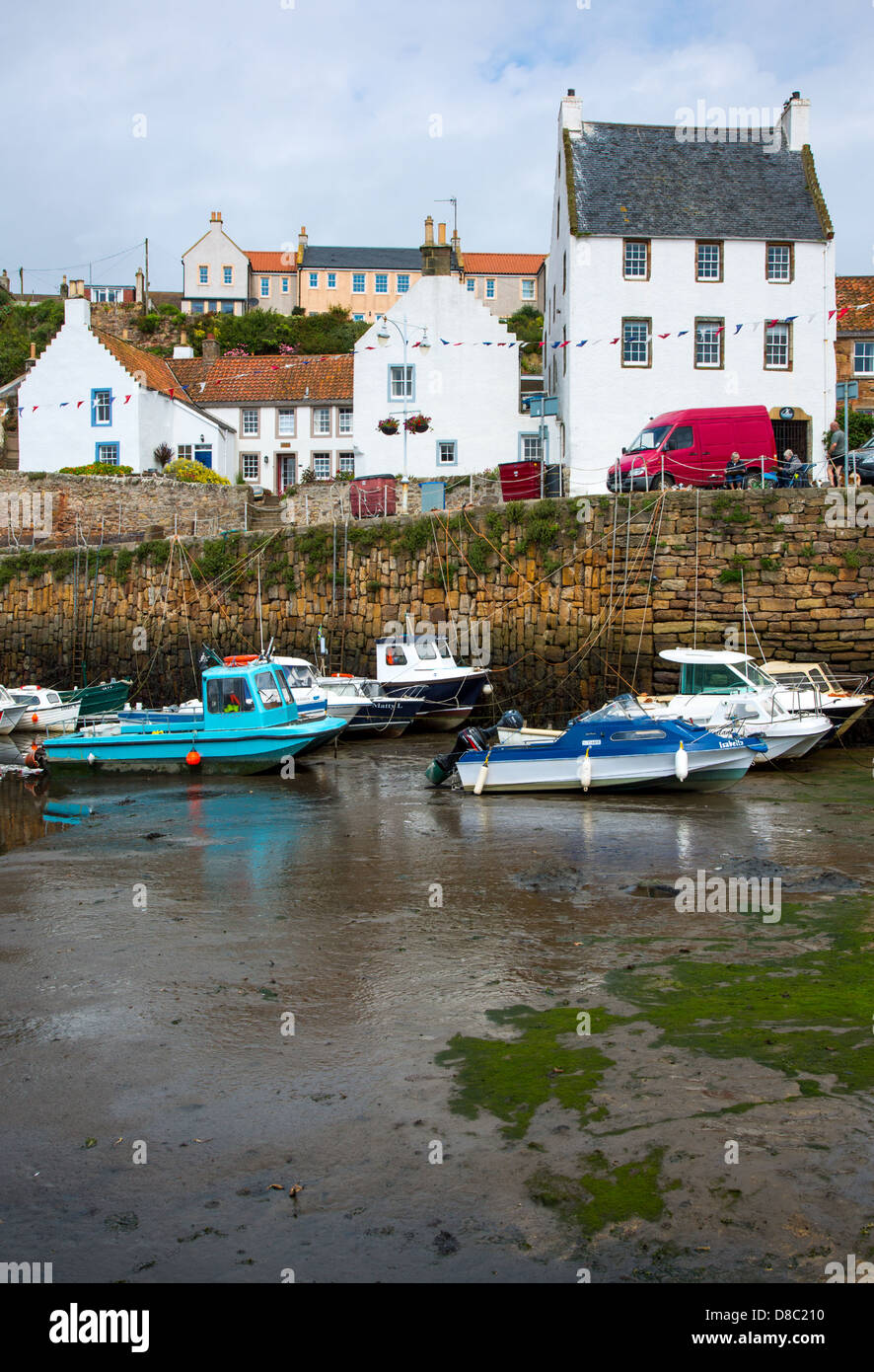Great Britain, Scotland, Fife Area, Crail, fishing boats and yachts in ...