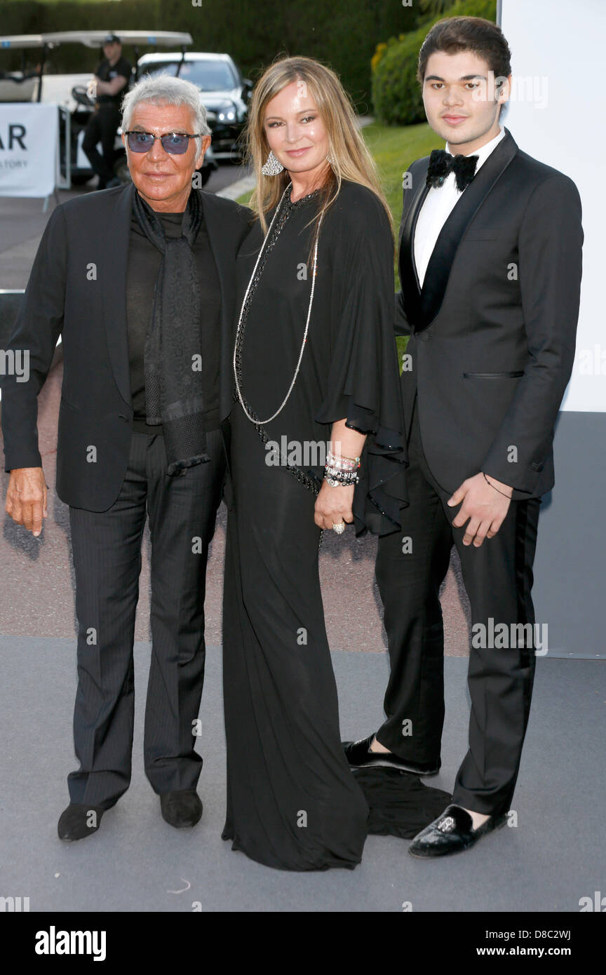 Cannes, France. 23rd May 2013. Roberto Cavalli, Eva Cavalli and Robin ...