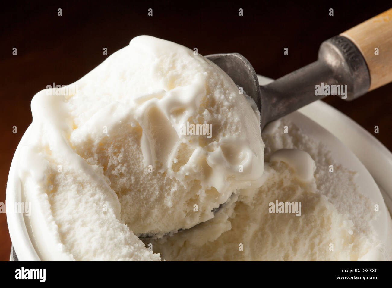 Cold Organic ice Cream against a background Stock Photo - Alamy