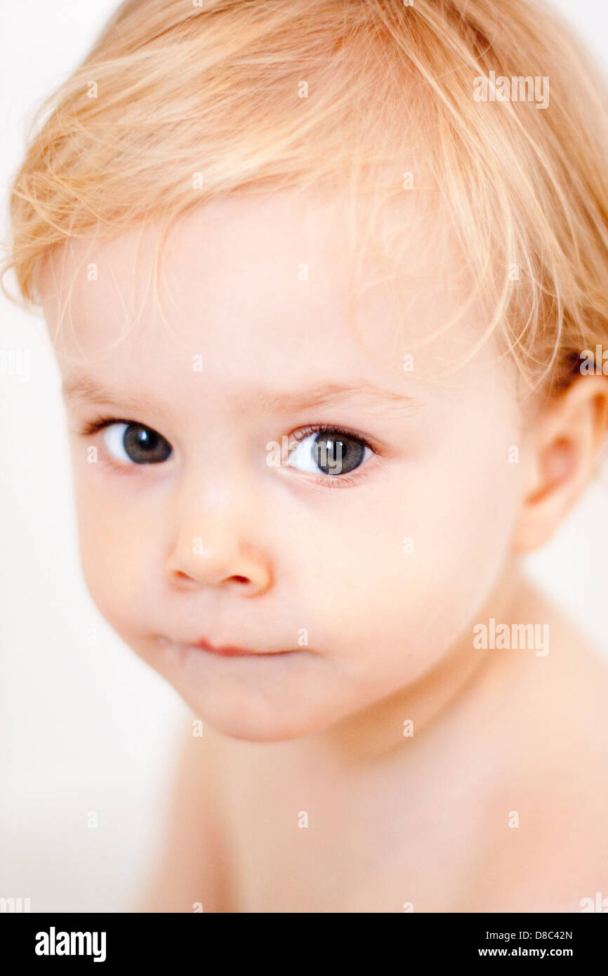 Blond toddler, portrait Stock Photo - Alamy
