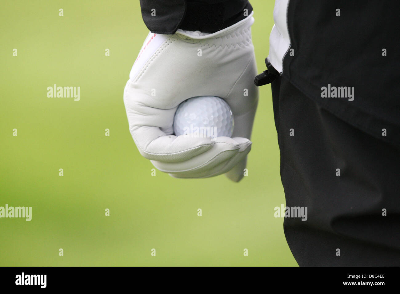 24.05.2013 Wentworth, England. Richard Finch's hand with his golf ball ...