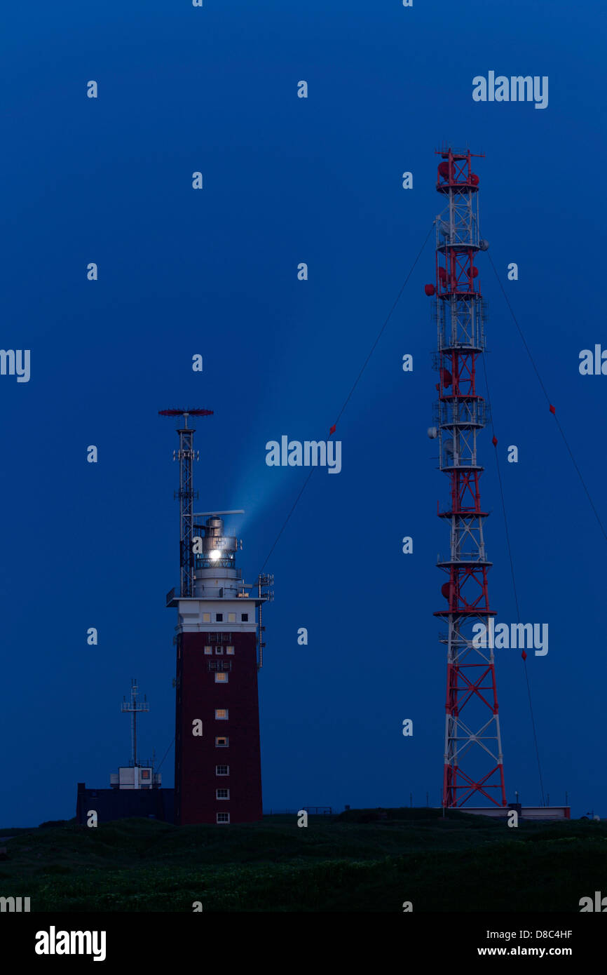 Lighthouse at night, Helgoland, Germany Stock Photo - Alamy