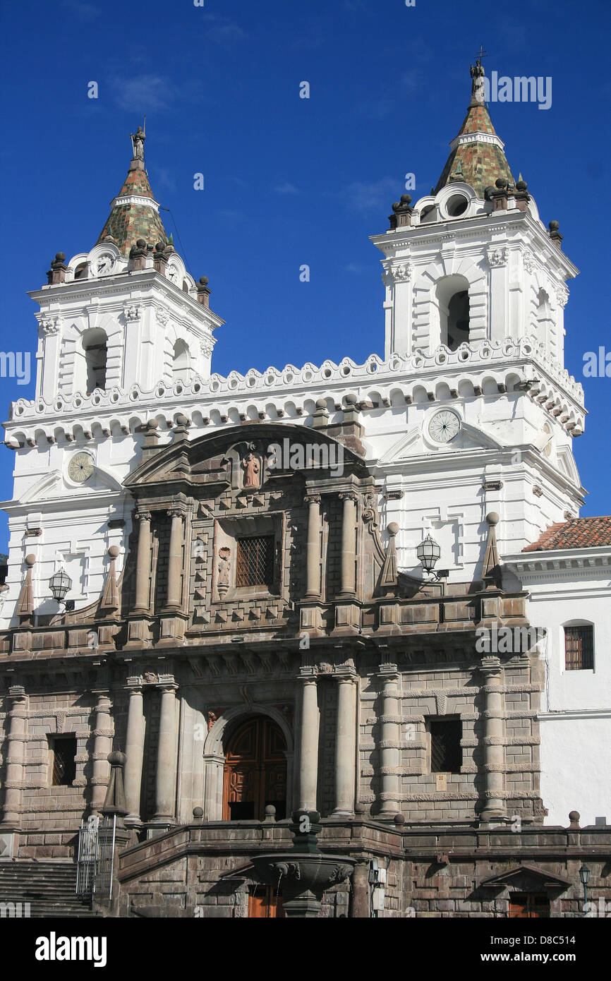 The two towers of the San Francisco Monastery in the historic city ...