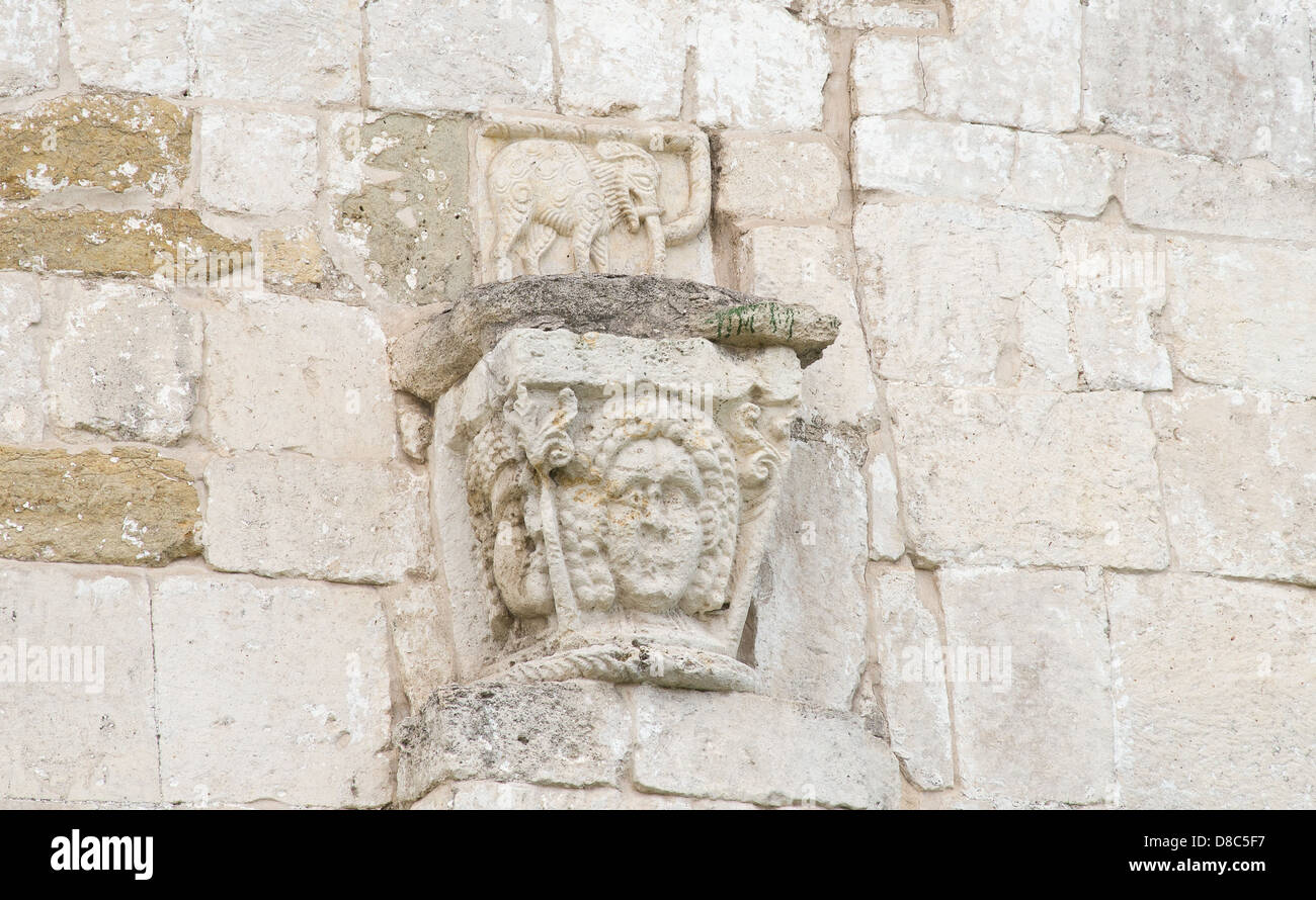 Stone relief in ancient russian church Stock Photo - Alamy