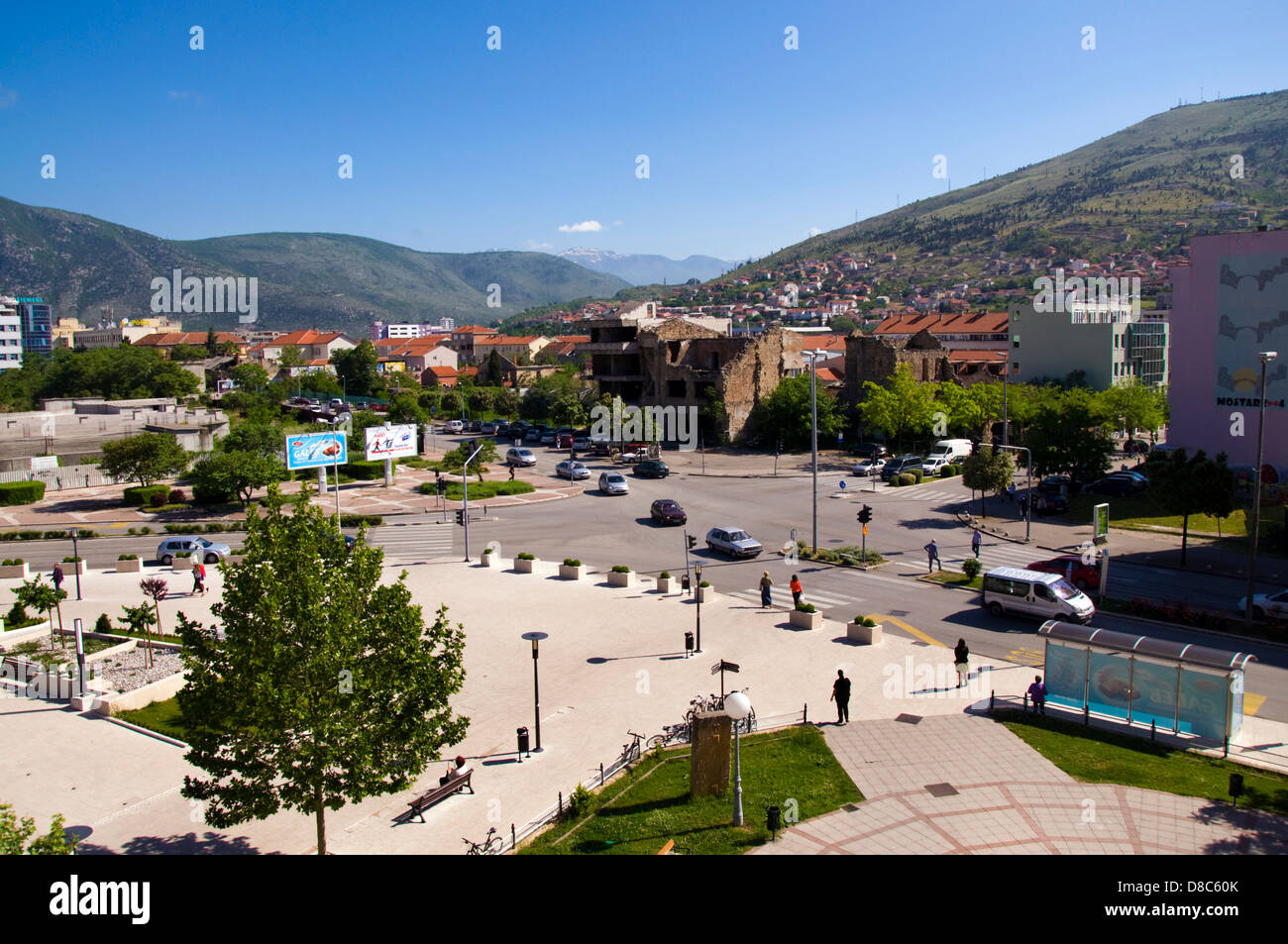 Spanski Trg or Spanish Square in Mostar Stock Photo - Alamy