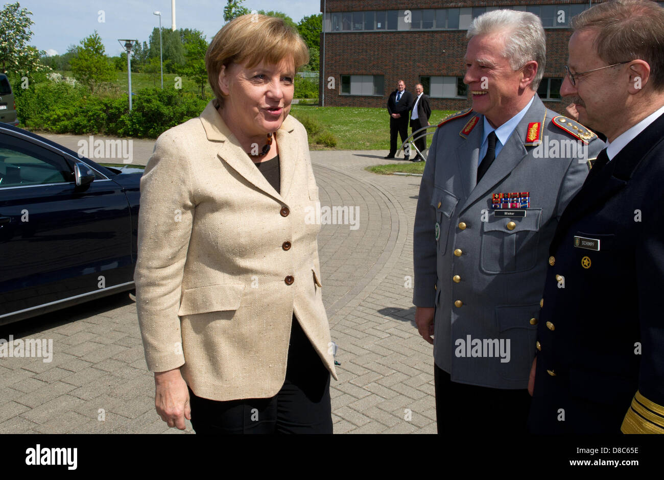 Parow, Germany. 24th May 2013. German Chancellor Angela Merkal is ...
