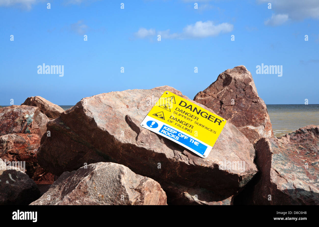 Sea safety danger sign hi-res stock photography and images - Alamy