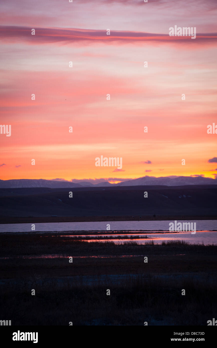 A fiery spring sunset Stock Photo - Alamy