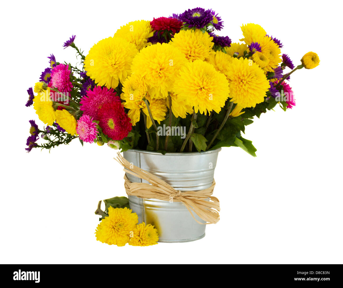 bouquet of aster and mums in vase Stock Photo - Alamy