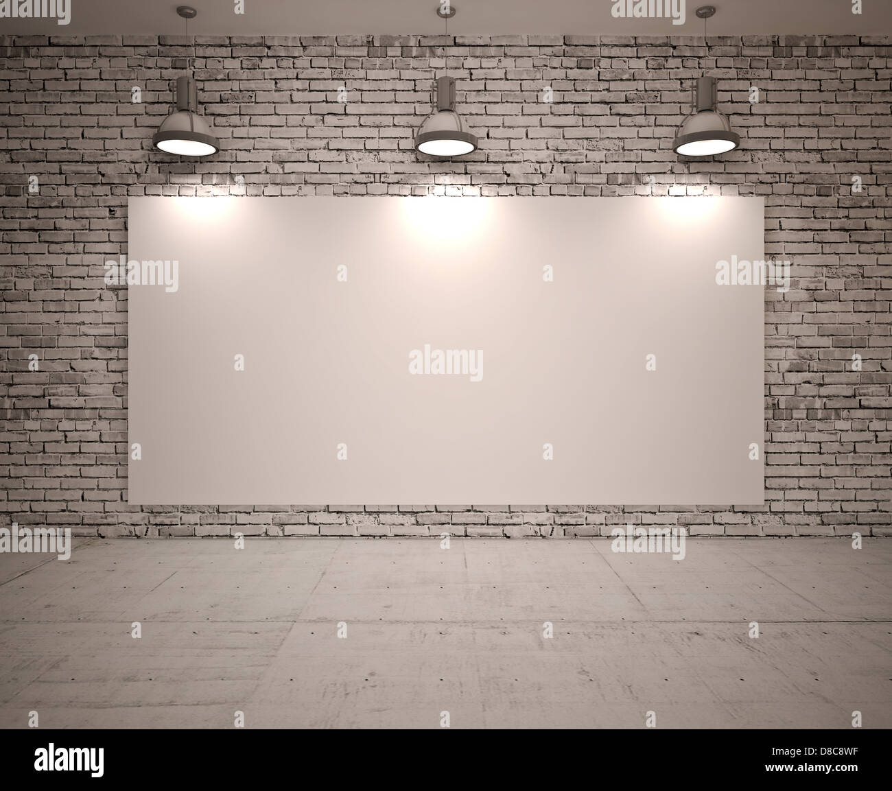 Banner on stone wall with lamp Stock Photo - Alamy