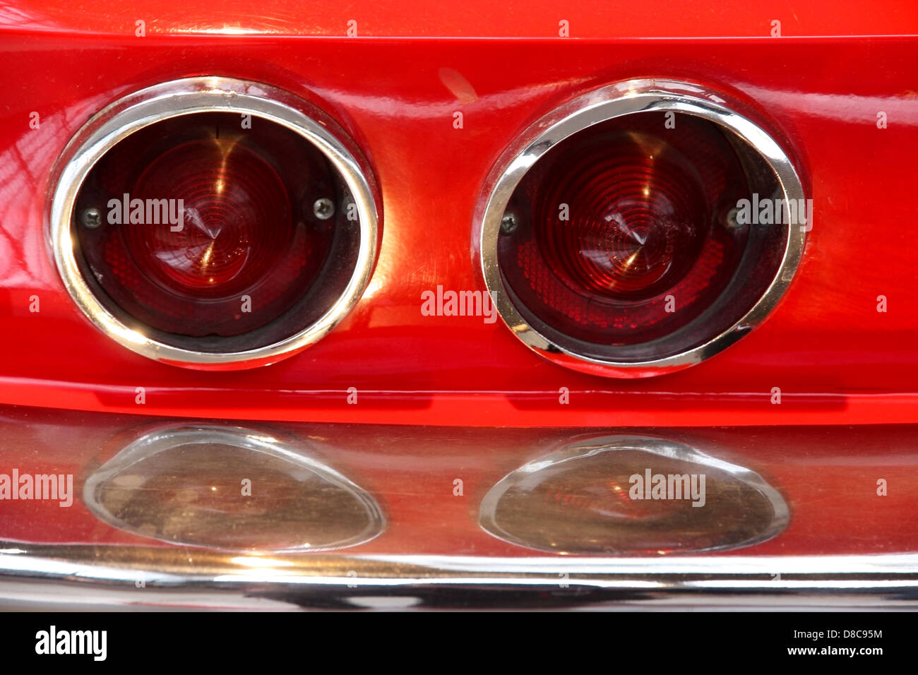 Back light on an old chevrolet corvette, with chrome Stock Photo - Alamy