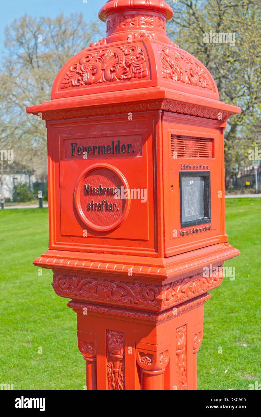 Old German fire alarm box, photo taken in Berlin, Germany Stock Photo ...