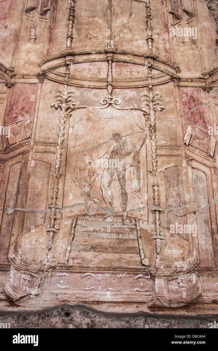detail of roman frescoes in Pompeii, Italy Stock Photo - Alamy