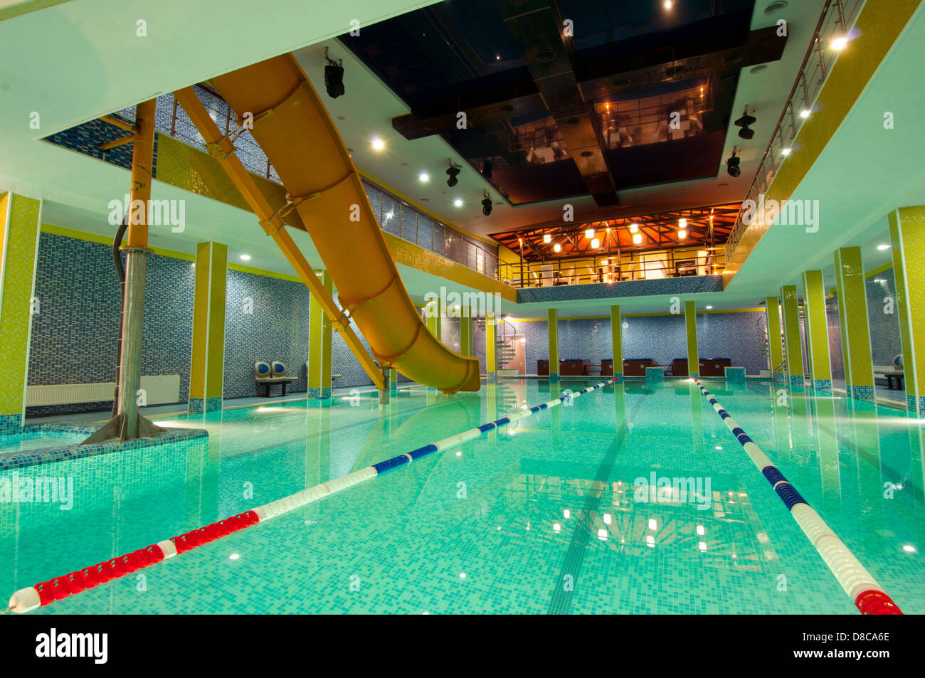 Swimming pool in aqua center Stock Photo - Alamy