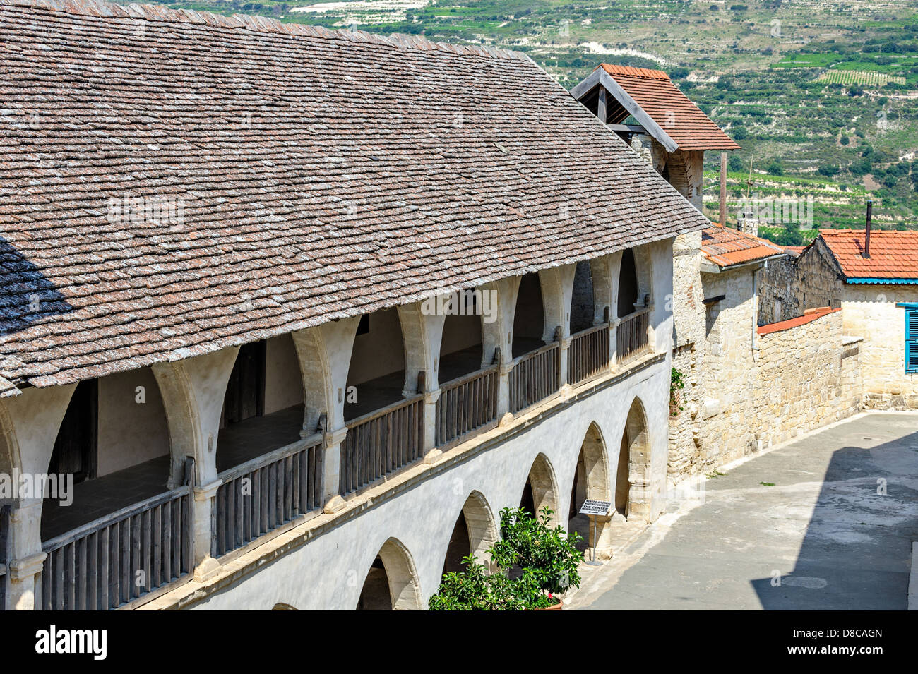 Timios Stavros orthodox monastery in Omodos village on Cyprus Stock ...