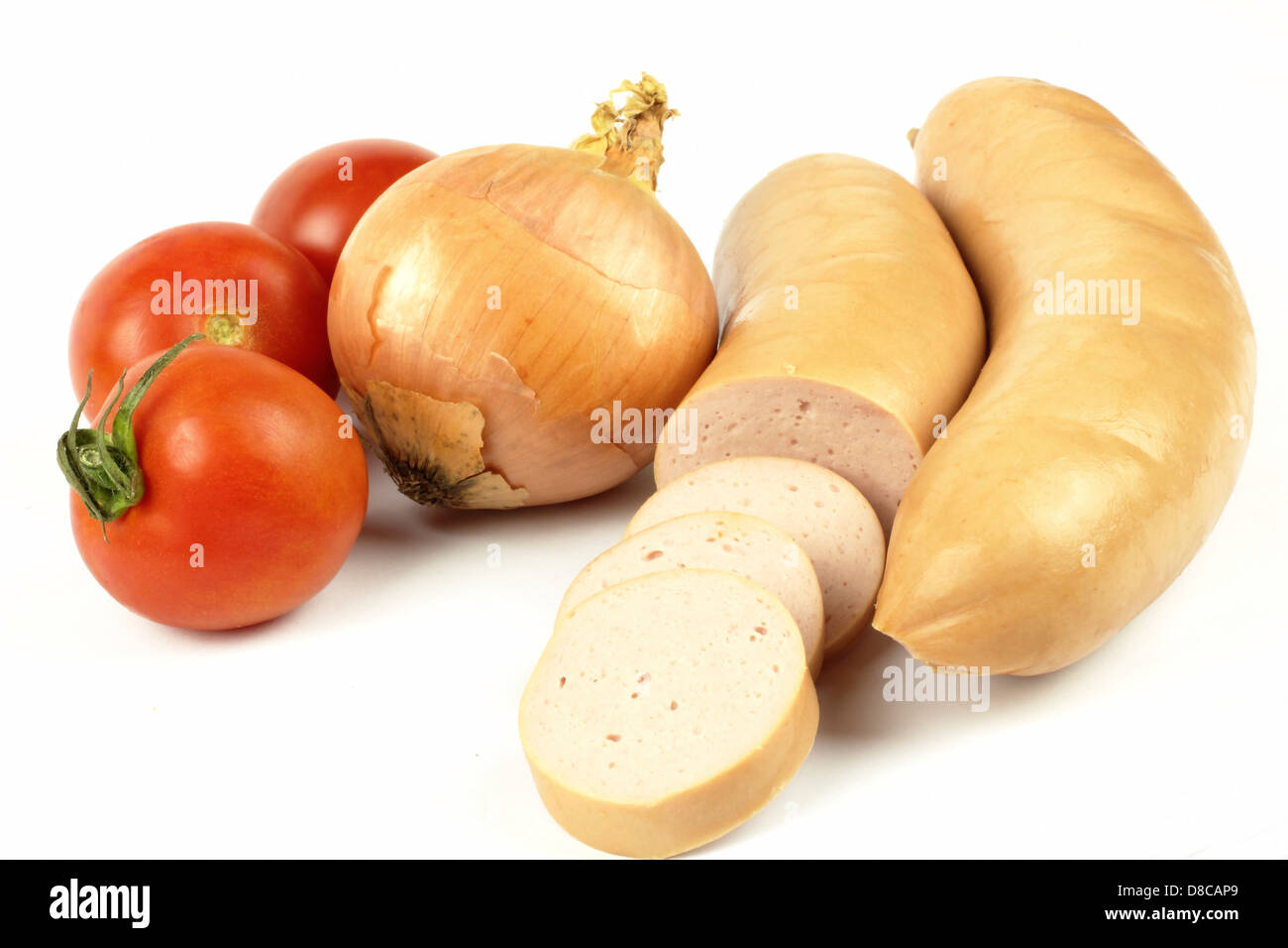 Tasty cut boiled sausage hi-res stock photography and images - Alamy