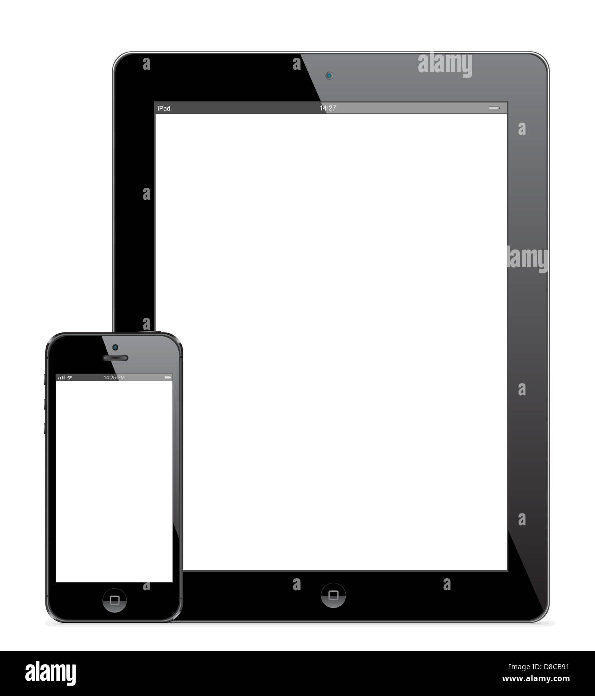 Illustration of New iPad 4 and iPhone 5 Stock Photo - Alamy