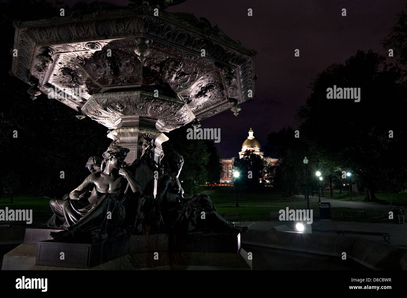 The Brewer Fountain on the Boston Common. Boston, Massachusetts USA ...