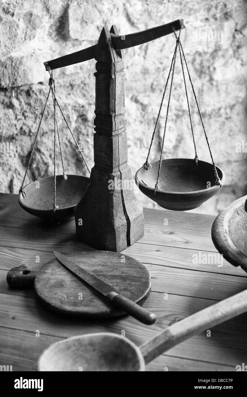 Old wooden scales Stock Photo - Alamy