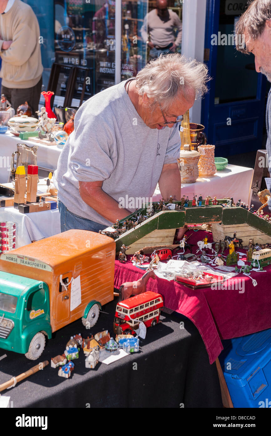 An antiques fair in the town centre of Beccles , Suffolk , England ...