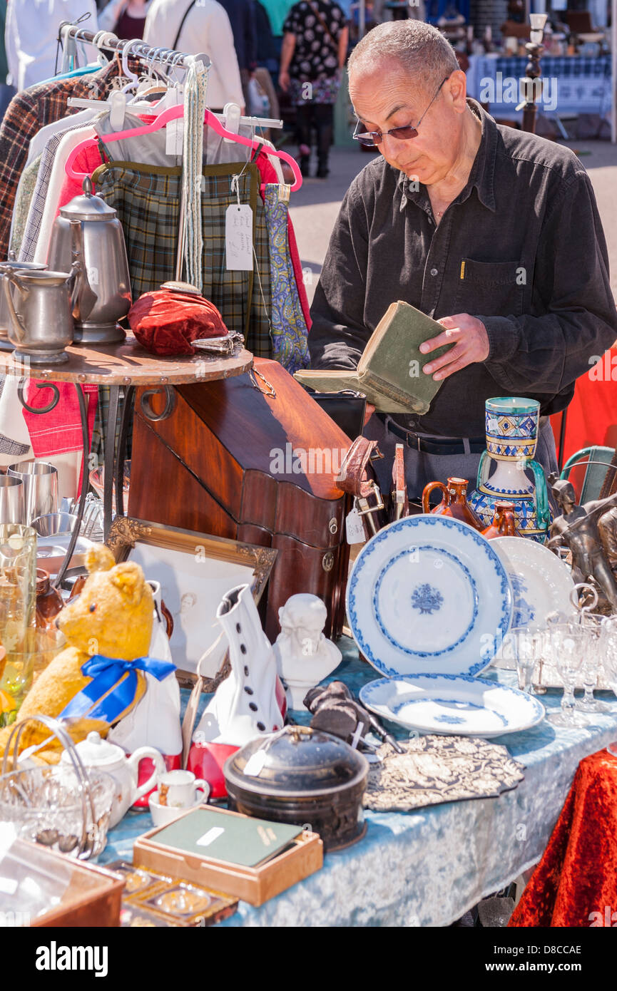 An antiques fair in the town centre of Beccles , Suffolk , England ...