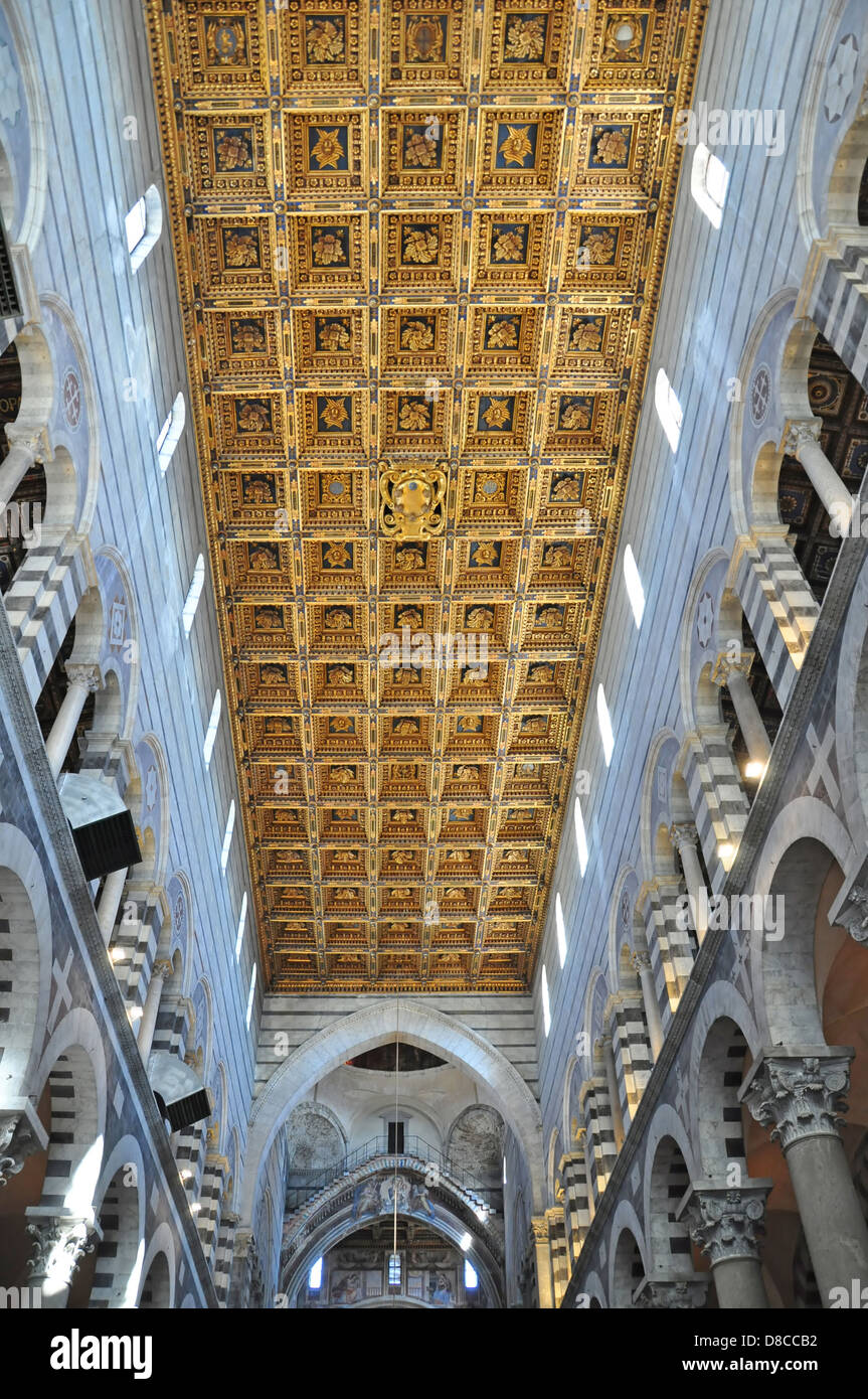 The rich ceiling of the basilica. The interior is truly impressive with ...