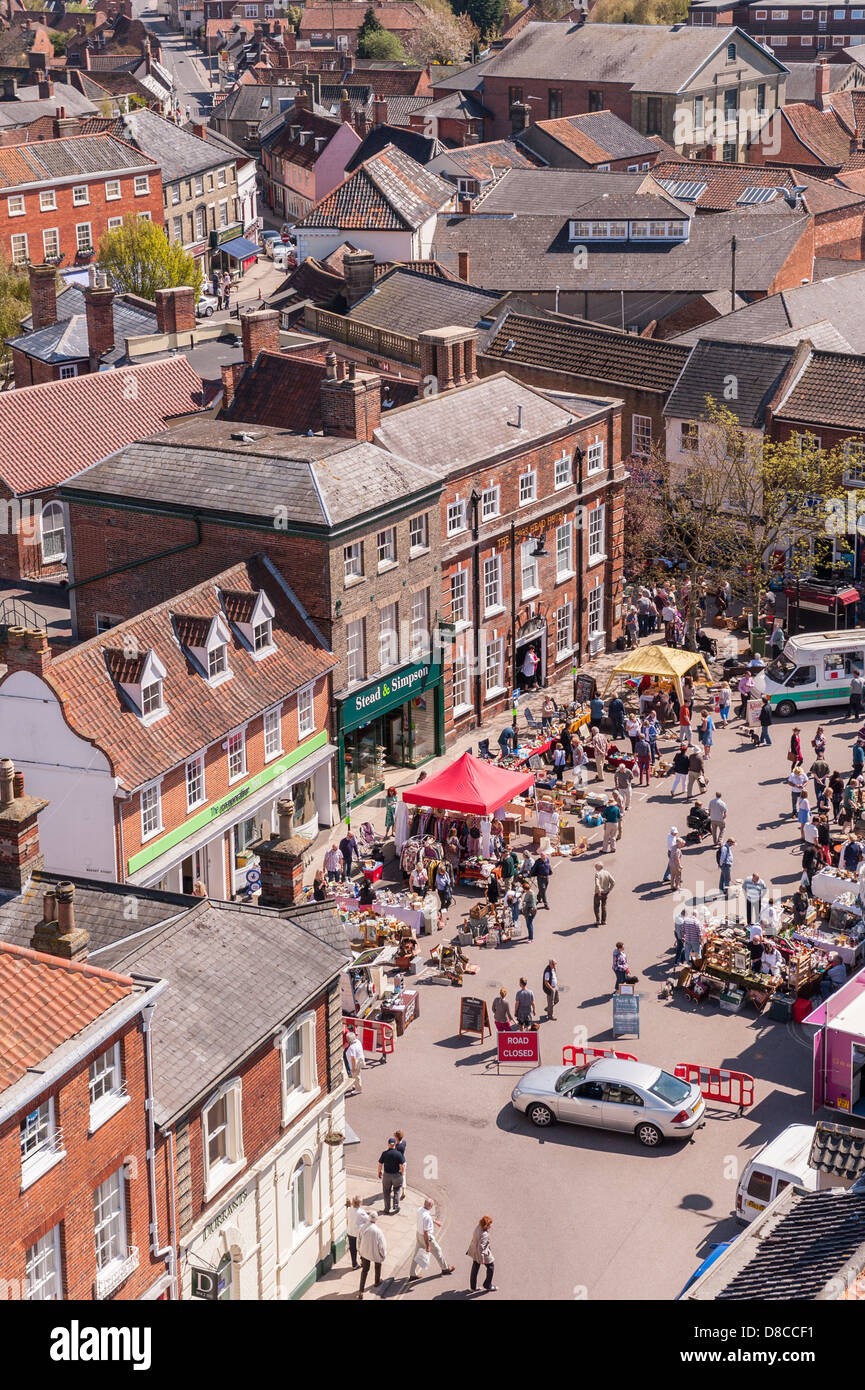 A view of Beccles from the top of the church tower in Beccles , Suffolk ...
