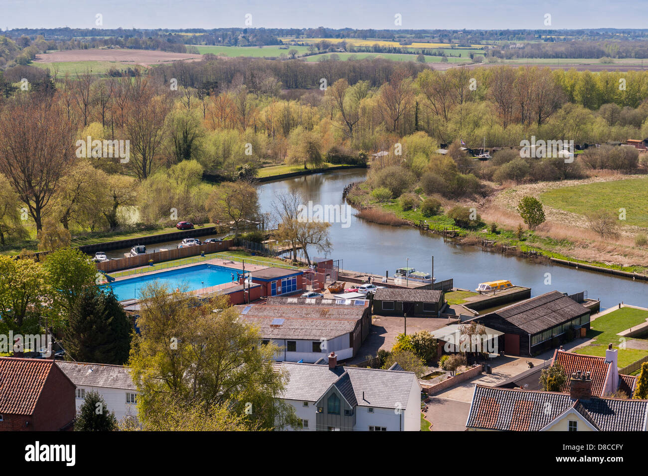 A view of Beccles river Waveney from the top of the church tower in ...