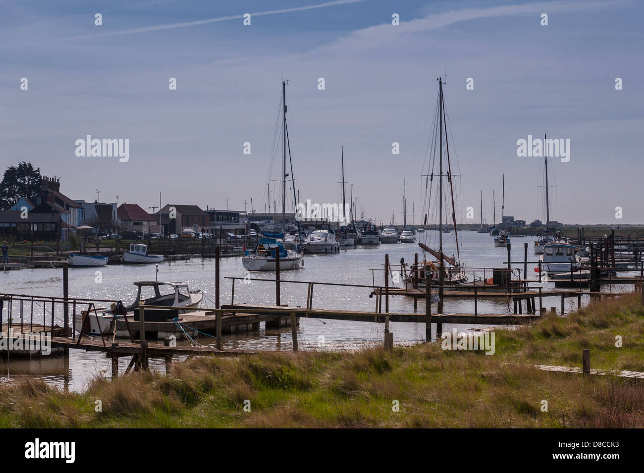 Southwold harbour spring suffolk summer uk boats hi-res stock ...