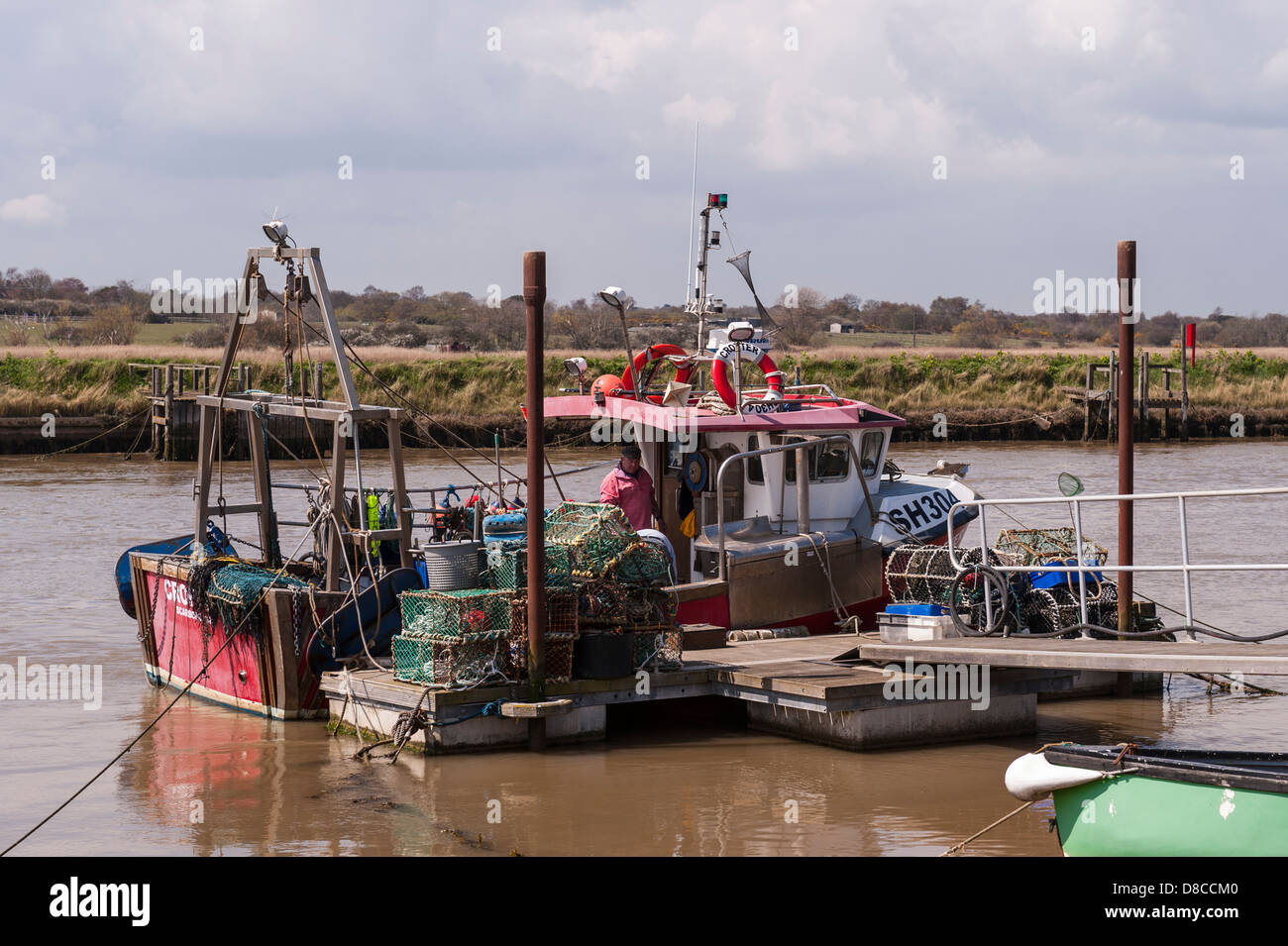 A fishing boat at the harbour in Southwold , Suffolk , England ...