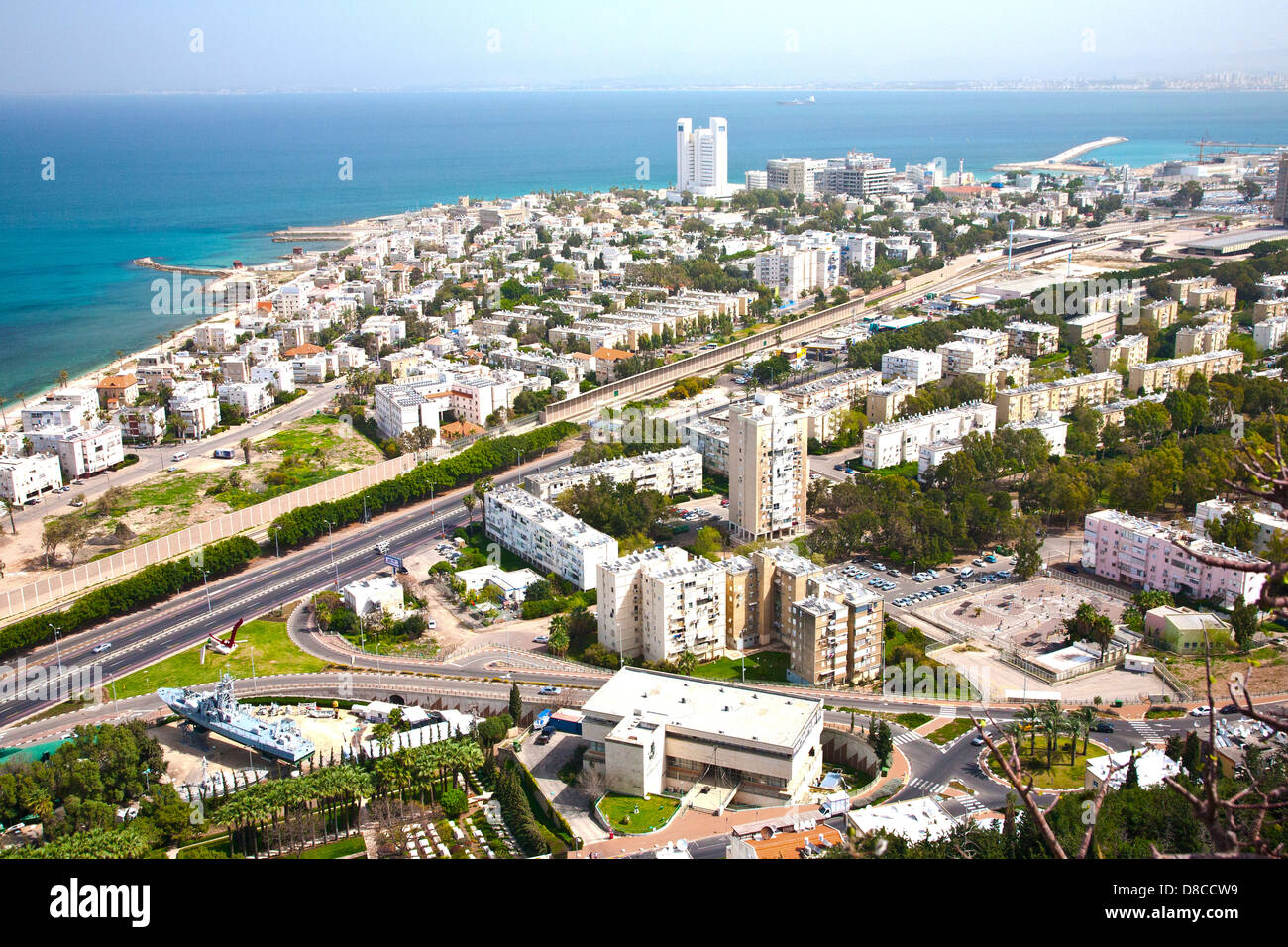 Aerial view of Haifa Bay and surroundings, Haifa, Israel, Middle East ...