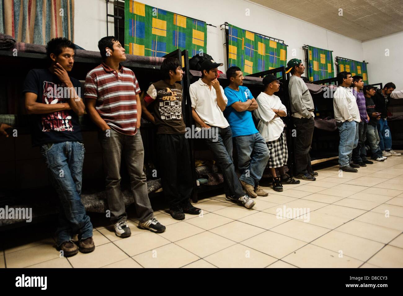 April 25, 2013 - Nogales, Sonora, Mexico - Men line the bunks at the ...