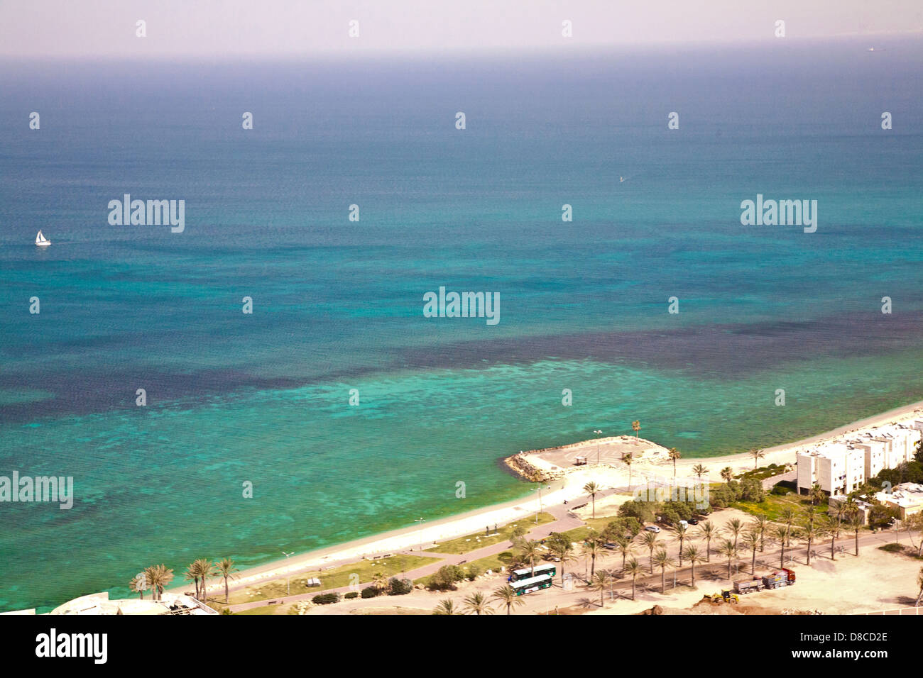 Aerial view of Haifa Bay and surroundings, Haifa, Israel, Middle East ...
