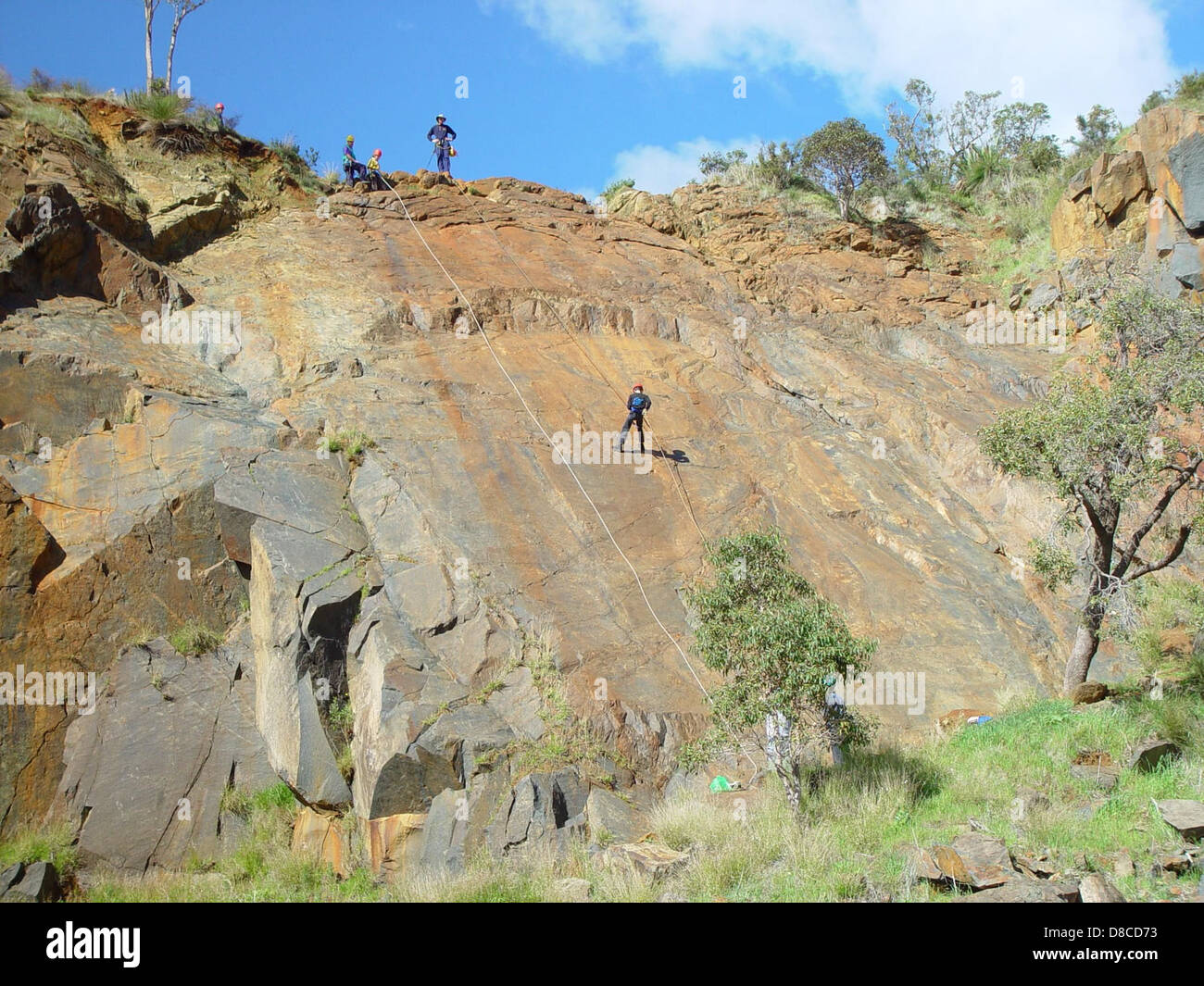 Abseiler on nursery slope gooseberry hill Stock Photo - Alamy