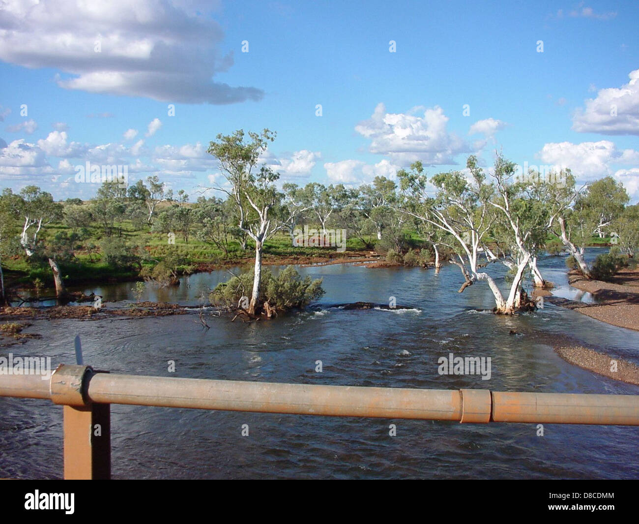 An image of an African river winding through a lush landscape. The ...