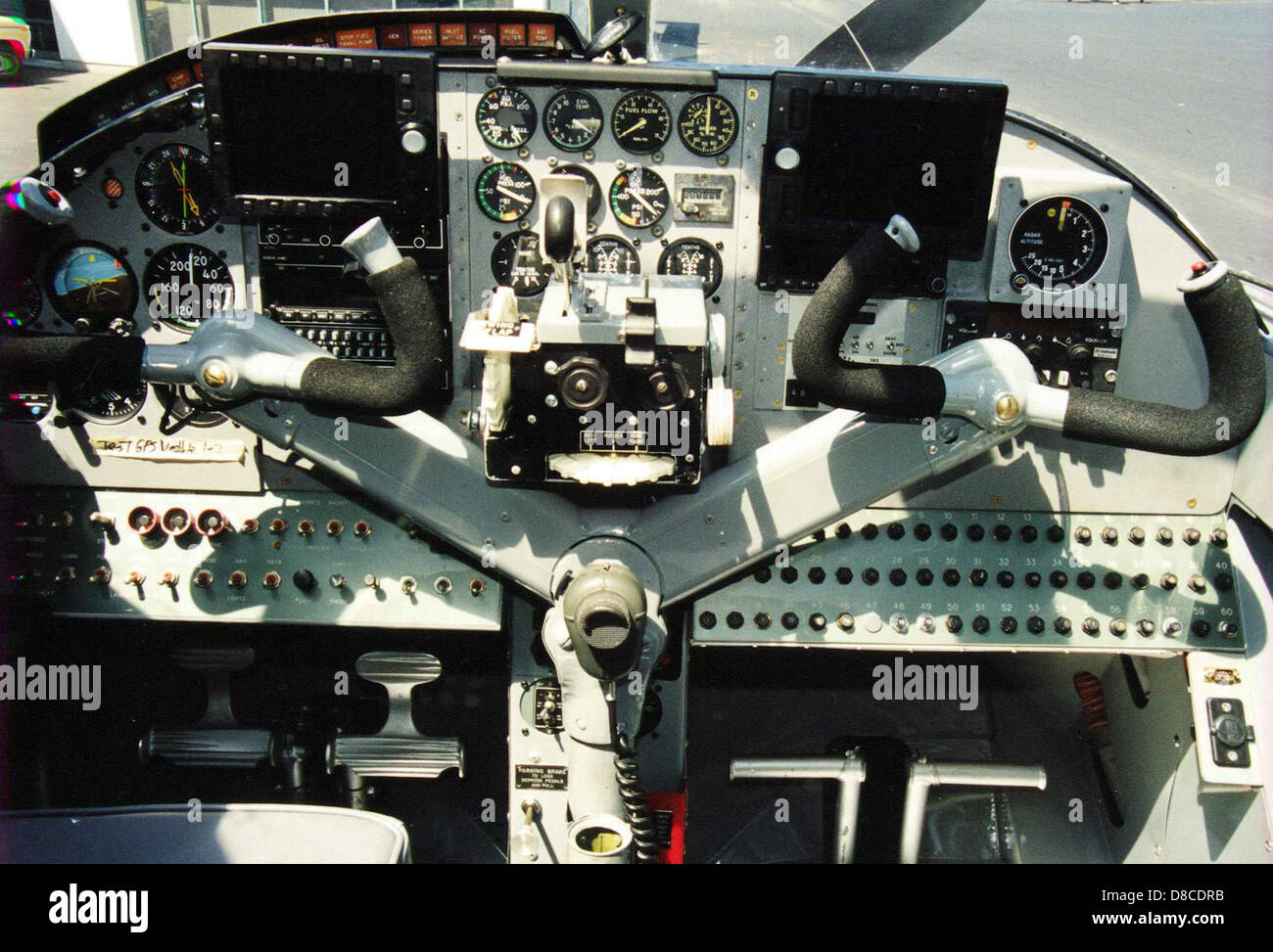An aircraft control panel, typically located in the cockpit, includes ...