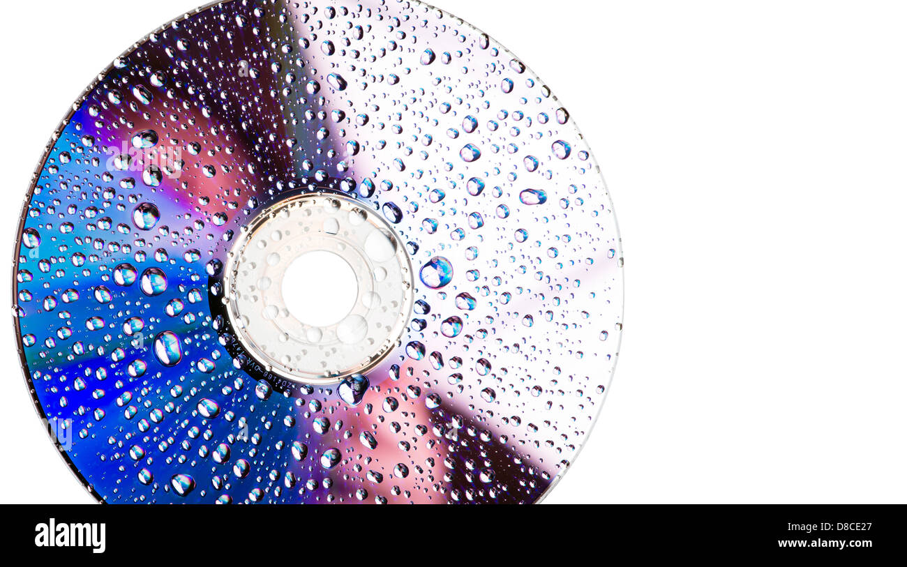 Water drops on CD Stock Photo - Alamy