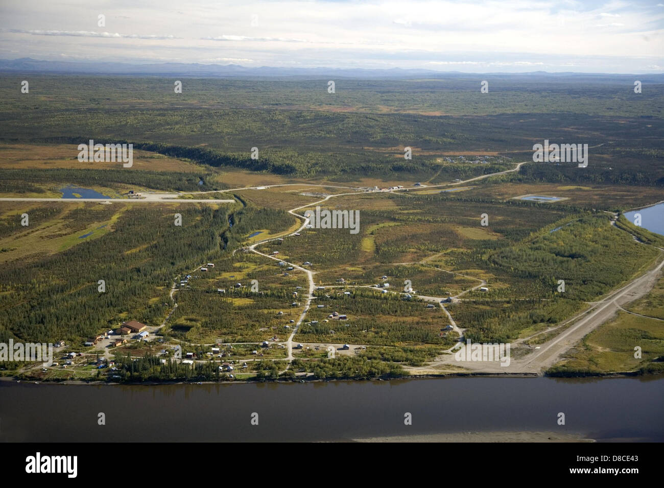 The old village site of Allakaket located along the Koyukuk River in ...