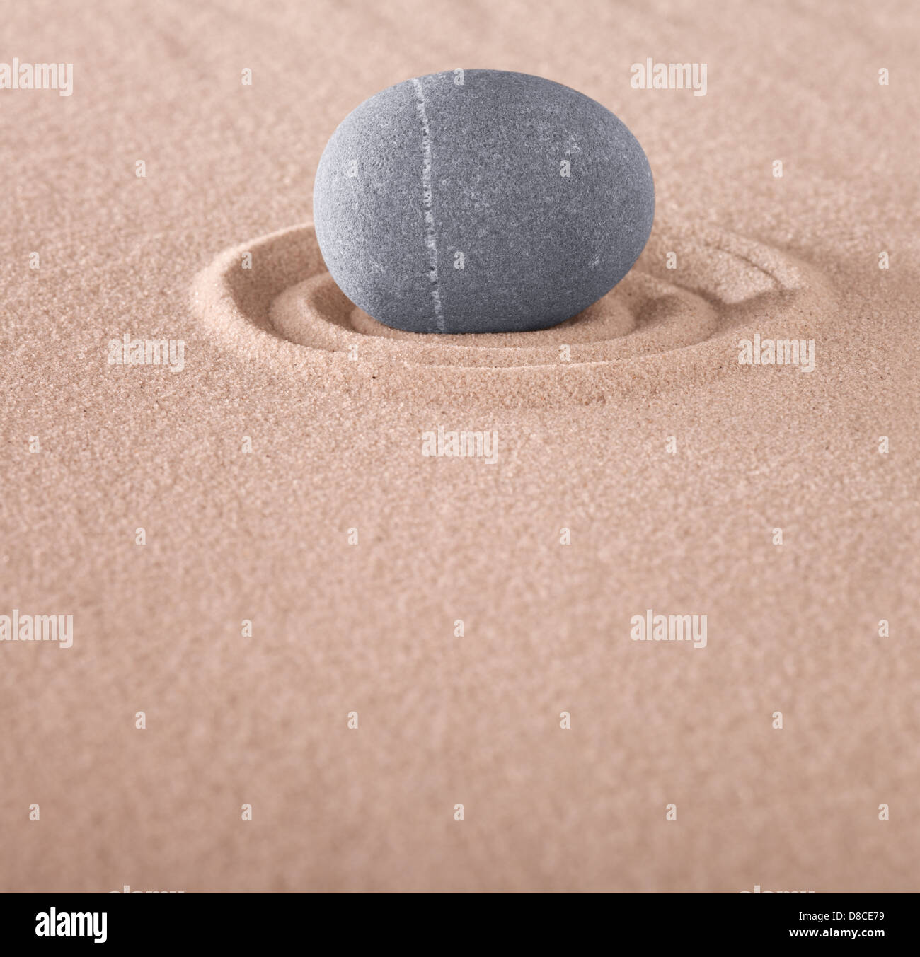 round stone in Japanese zen garden concept for meditation relaxation ...