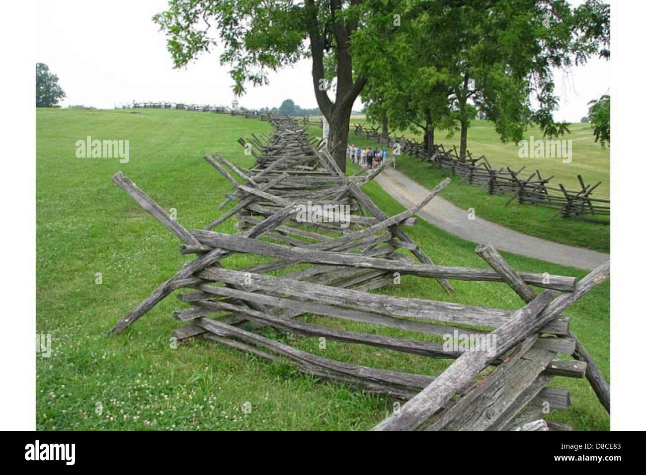 The image captures a historic fence at Antietam National Battlefield, a ...