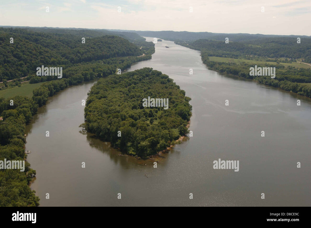 An aerial view of the ohio river islands national wildlife refuge Stock ...