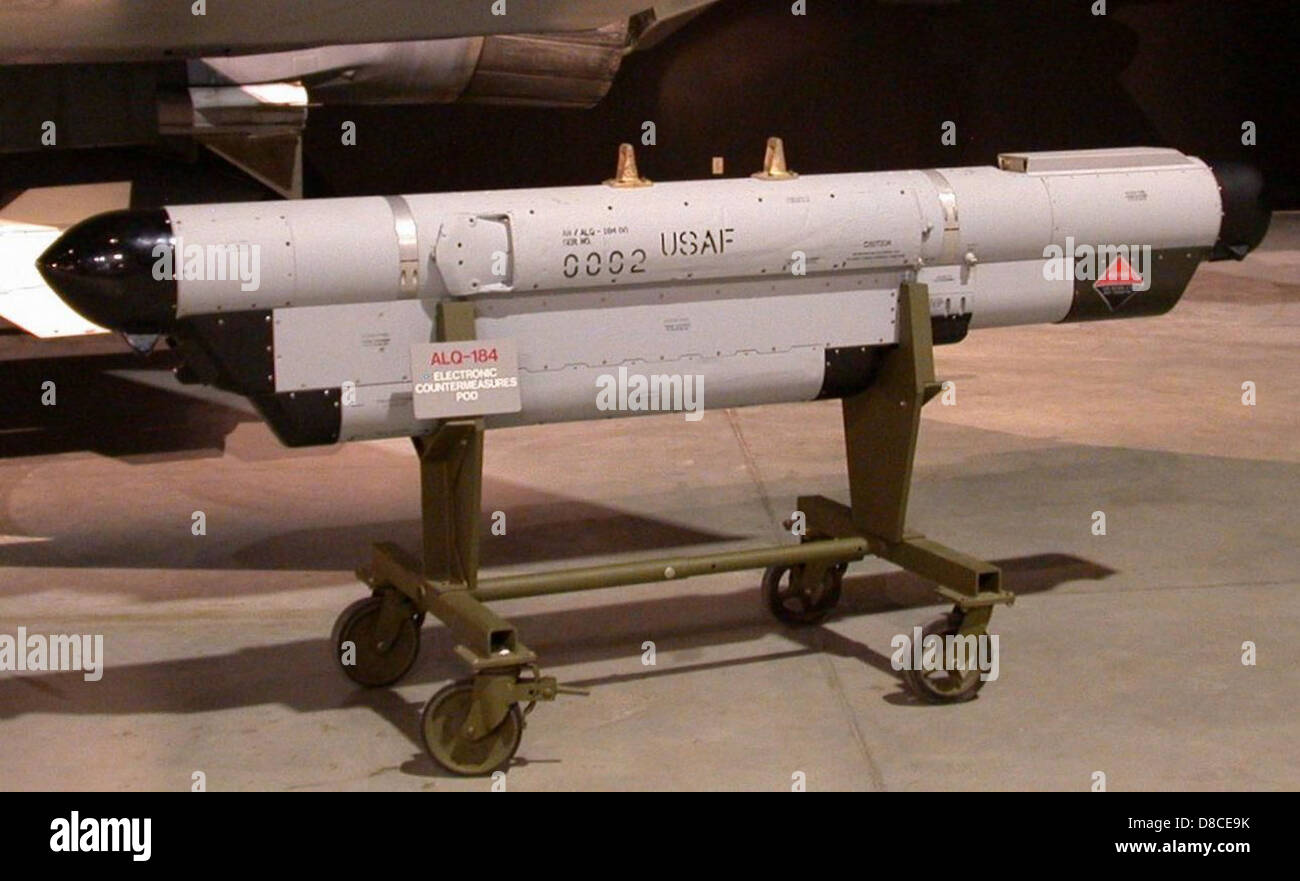 The ALQ-184 jammer pod, displayed at the USAF Museum, is a key piece of ...