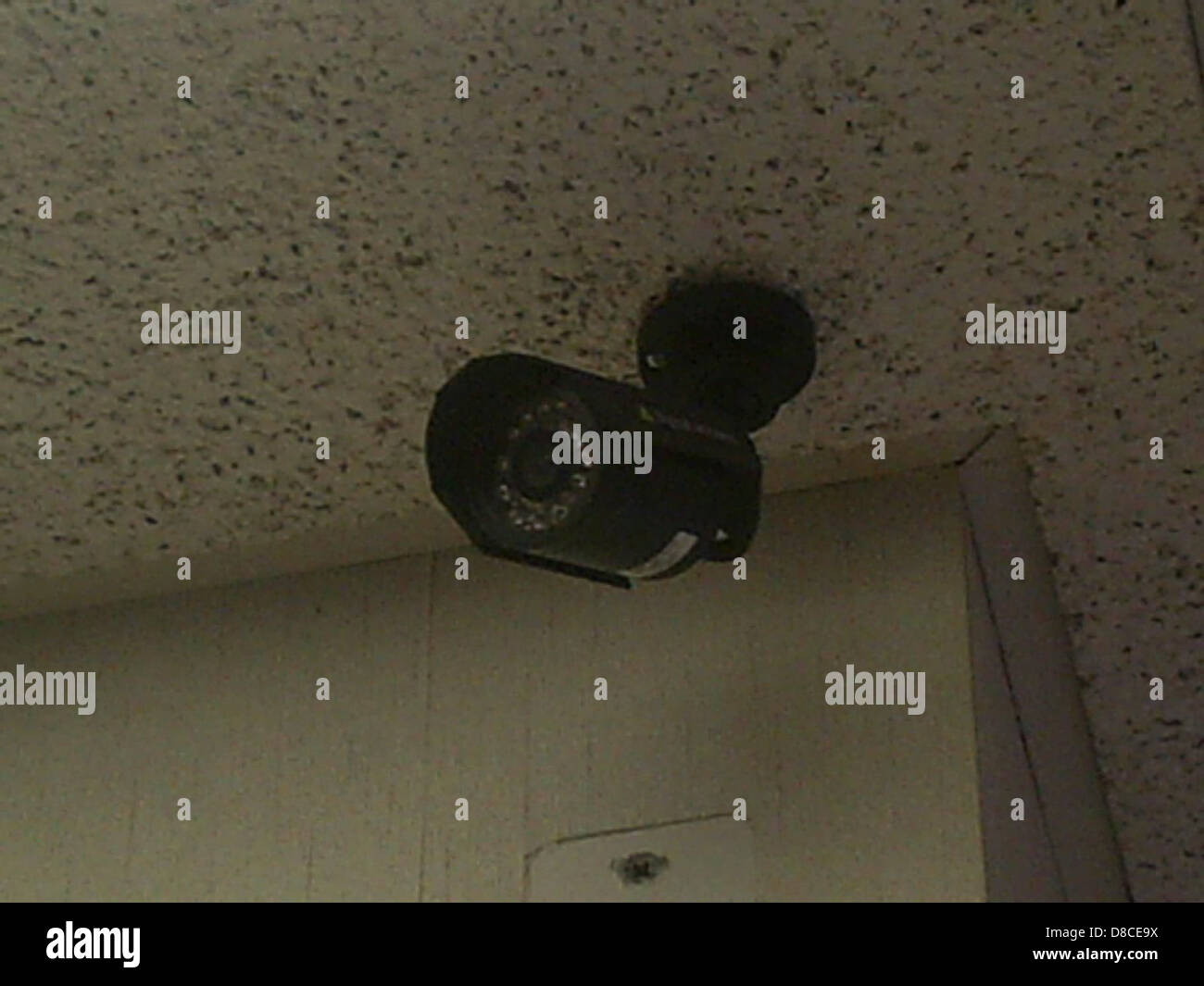 An image of an infrared security camera, designed to capture images in ...