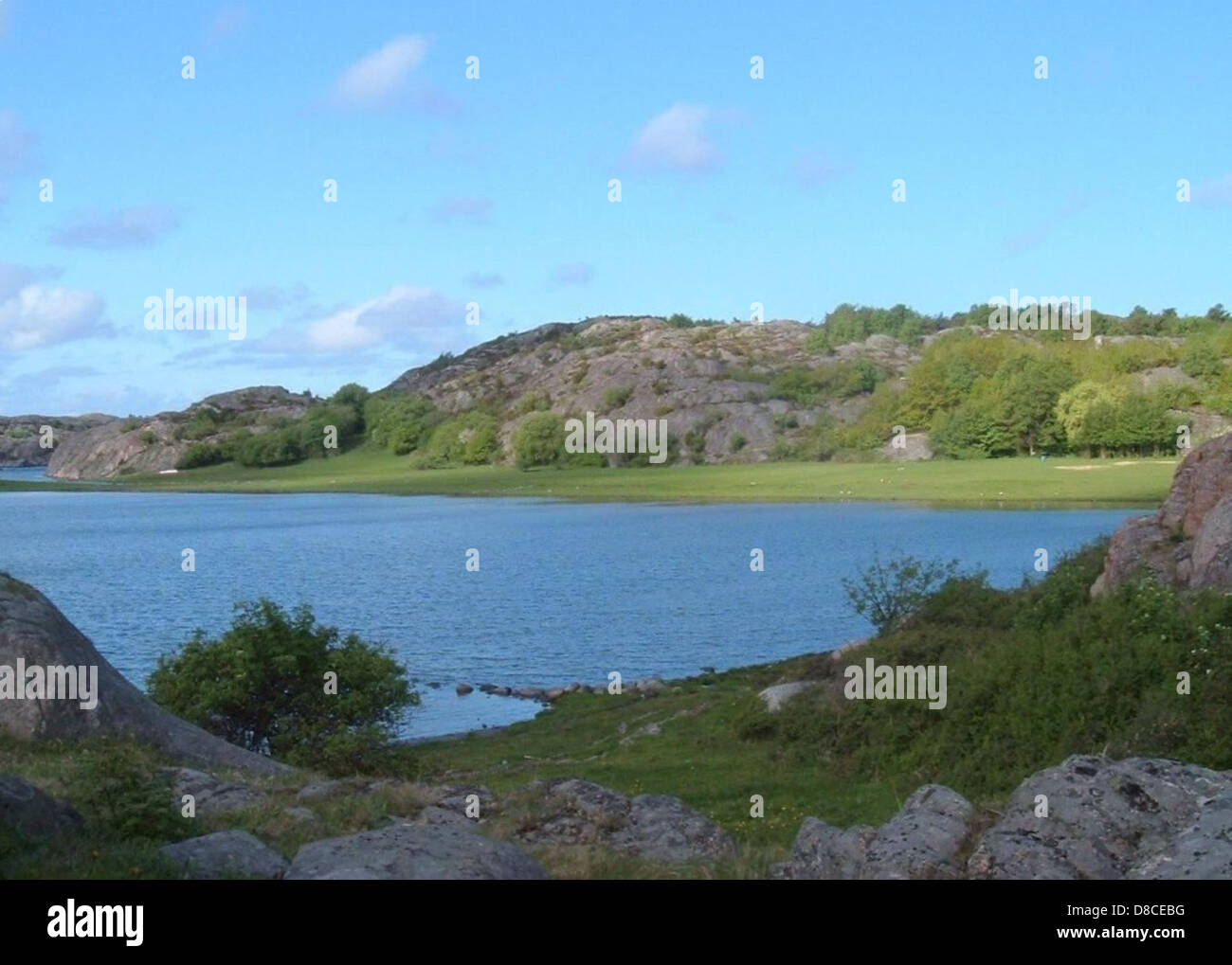 An archipelago river features a series of islands surrounded by water ...